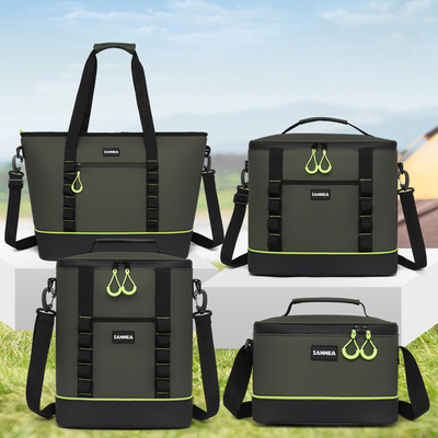 SANNE新款跨境皮膜保温包野餐便当保冷饭盒袋大容量保鲜露营冰袋