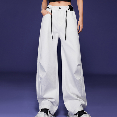 拓谷白色直筒牛仔裤春季新款