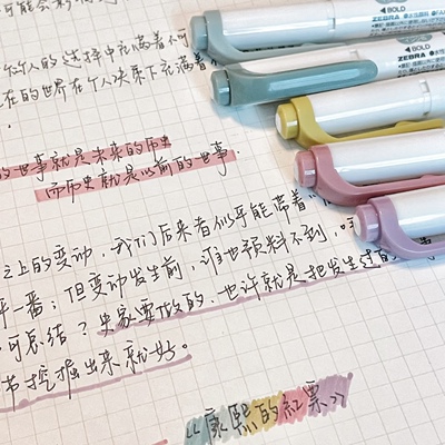 日本ZEBRA斑马淡色系列 WKT7双头荧光笔标记笔柔和浅色糖果色