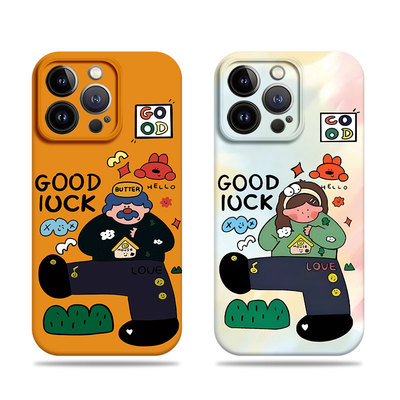 苹果17promax插画大叔女孩菲林情侣手机壳适用苹果华为VIVOY77EIQOO15小米14至尊红米K70E荣耀500pro