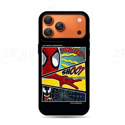 蜘蛛侠与毒液磨砂磁吸手机壳大孔亮面硬壳适用苹果iphone18promax华为PURAXVIEW小米14ULTRA红米K70PRO
