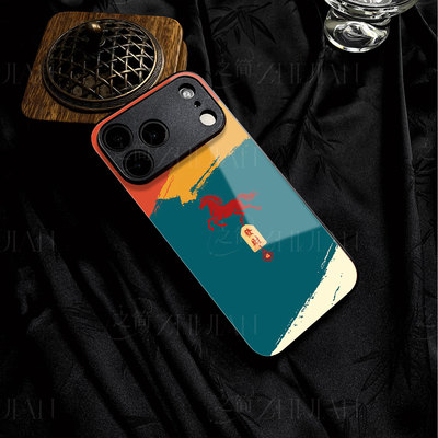 苹果17promax马年发财g玻璃手机壳马年新年祝福有钱适用苹果华为一加ACE5至尊版OPPOA6PROVIVOX200PROMINI一