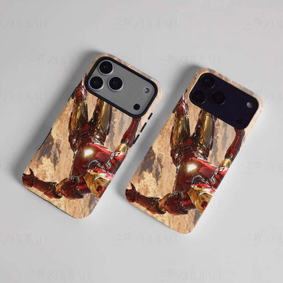 钢铁侠峡谷飞磨砂磁吸手机壳大孔亮面硬壳适用苹果iphone18promax华为PURAXVIEWIQOONEO7荣耀MAGIC5PRO