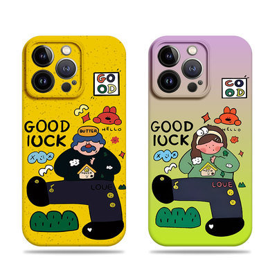 苹果17promax插画大叔女孩菲林情侣手机壳适用苹果华为OPPORENO14PRO12/13/14/15新款麦芒11小米MIX4荣耀MAGI