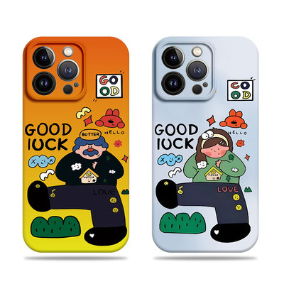 苹果17promax插画大叔女孩菲林情侣手机壳适用苹果华为VIVOX100SVIVOY500VIVOY77E一加15麦芒40