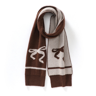 秋冬蝴蝶结羊绒围巾女保暖围脖