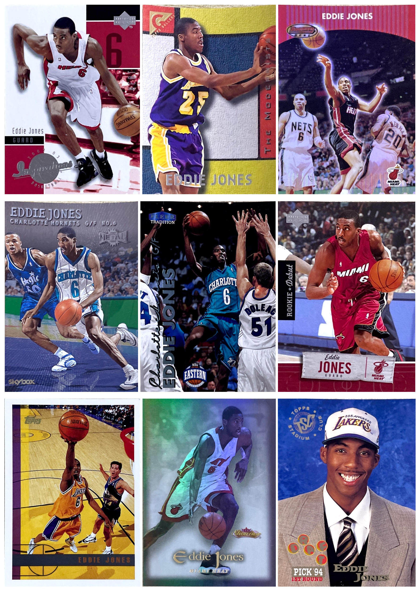 【iR】NBA球星卡 Panini Topps埃迪琼斯 Eddie Jones普卡特卡_虎窝淘