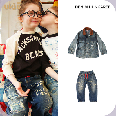 秋冬新款儿童牛仔套装