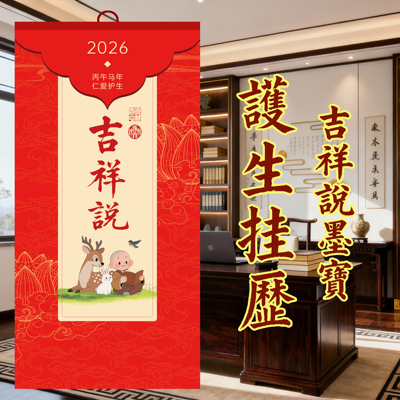 2026年老法师墨宝挂历菩萨圣诞十斋日日历传统文化修行日历国风