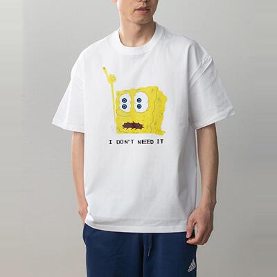 数码直喷 SpongeBob SquarePants海绵宝宝动漫短袖T恤男女情侣