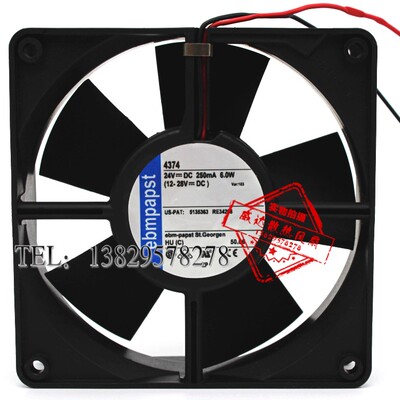 4374 24VDC 250MA 6.0W 原装正品德国ebmpapst 12CM 高端设备风扇