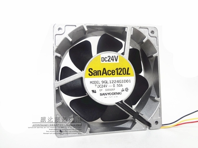 原装 三洋SanAce120L 12038 24V 0.50A铝框散热风扇 9GL1224G1D01