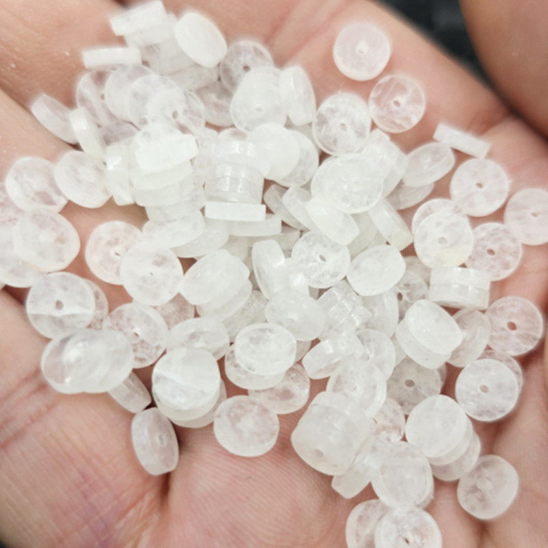 新疆和田白玉石英岩玉算盘珠玉石散珠直切玉扣隔片隔珠饰品配件珠