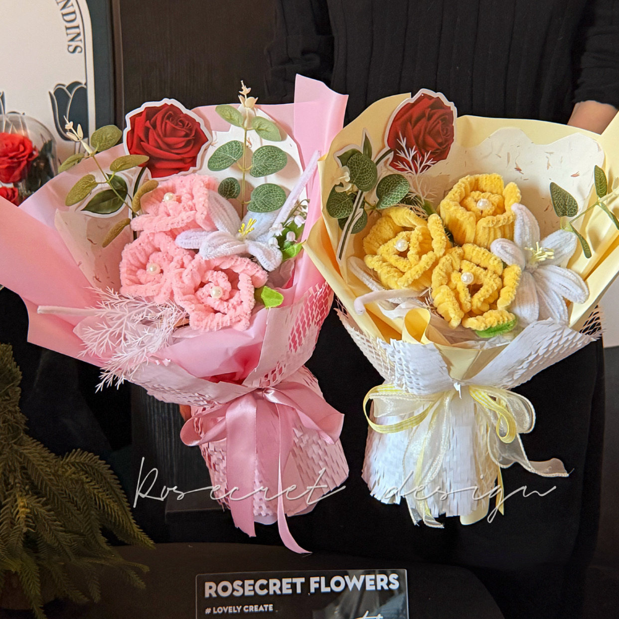 玫瑰花束扭扭棒广志的花成品永生花闺蜜毕业生日礼物520表白女友