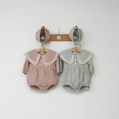 韩国代购进口LEMONADE包屁衣婴儿春秋薄款公主洋气新生哈衣服套装