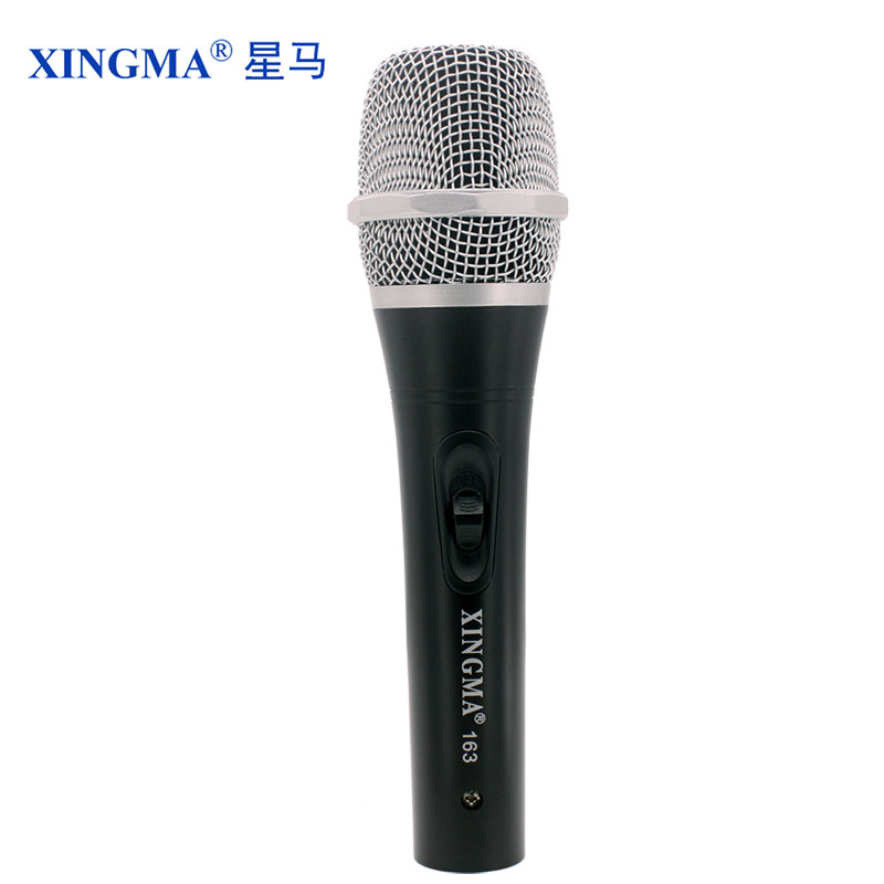 星马AK-163有线麦克风音响话筒KTV录音家用电脑动圈麦单指向金属