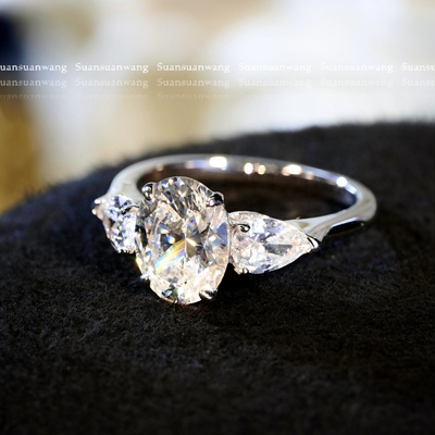 S925银镀金鸽子蛋高级感戒指婚戒