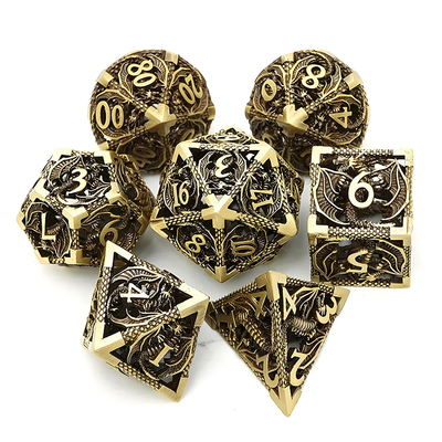 新款coc跑团骰子金属 多色镂空DND骰子博德之门金属多面骰20面骰