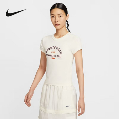 Nike耐克短袖女字母印花运动T恤