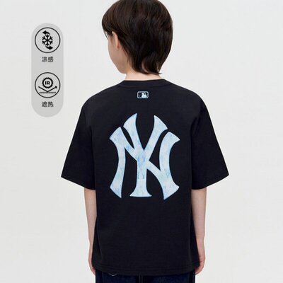 MLB儿童休闲短袖NY老花凉感T恤