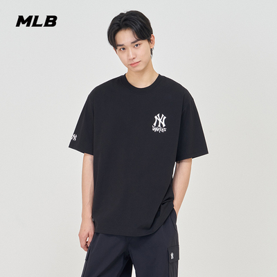 MLB短袖情侣NY字母印花运动T恤
