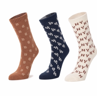 MLB男女复古老花满印百搭运动袜