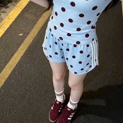 阿迪达斯三叶草女子波点运动短裤