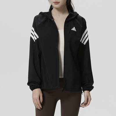 阿迪达斯女子运动连帽防风衣外套