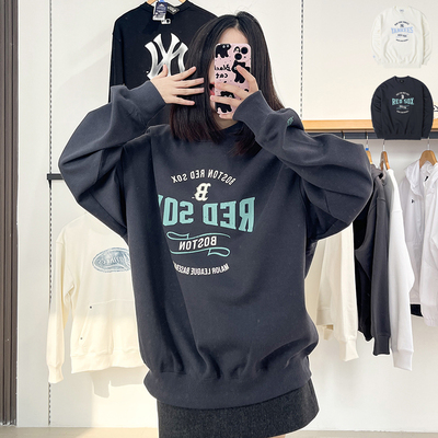 MLB男女卫衣学院风针织套头衫