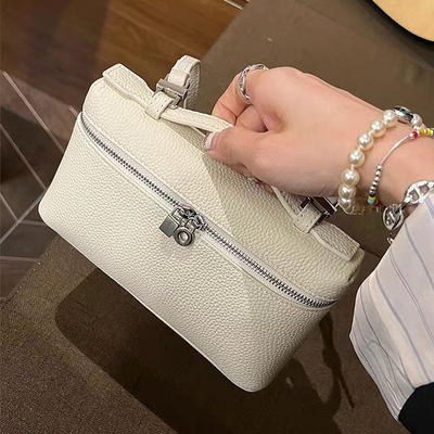 头层牛皮lp19饭盒包真皮女包2026新款gigi同款手提盒子包斜挎小包