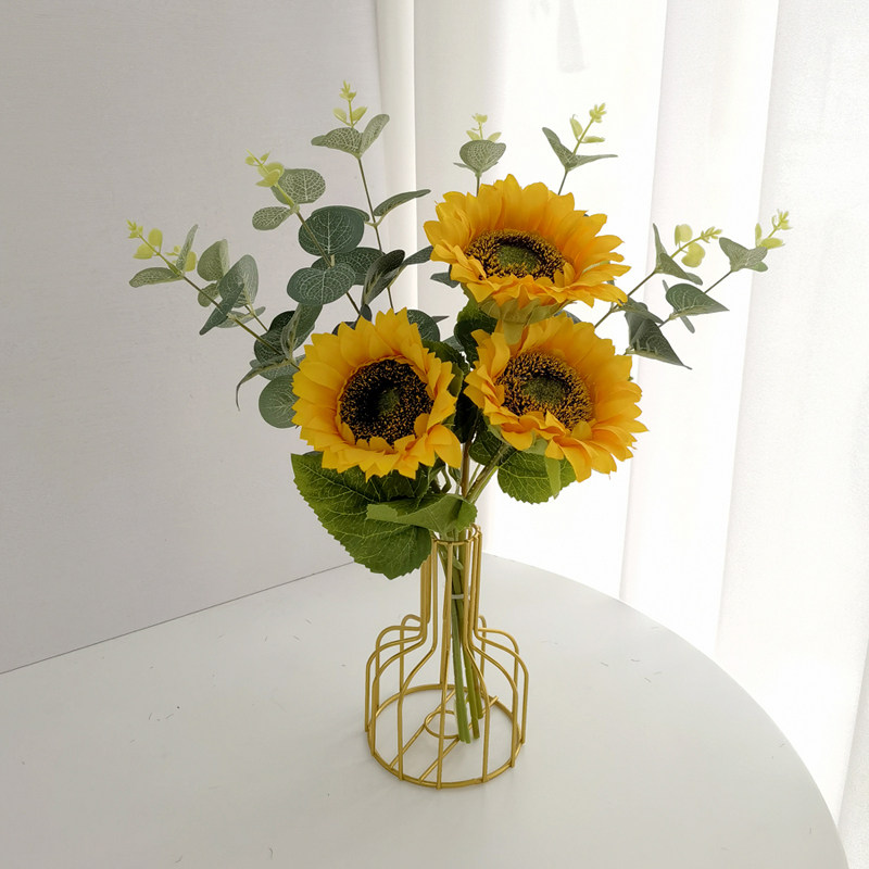 向日葵假花仿真花摆设客厅餐桌花艺用品摆件装饰塑料花束绢花盆栽