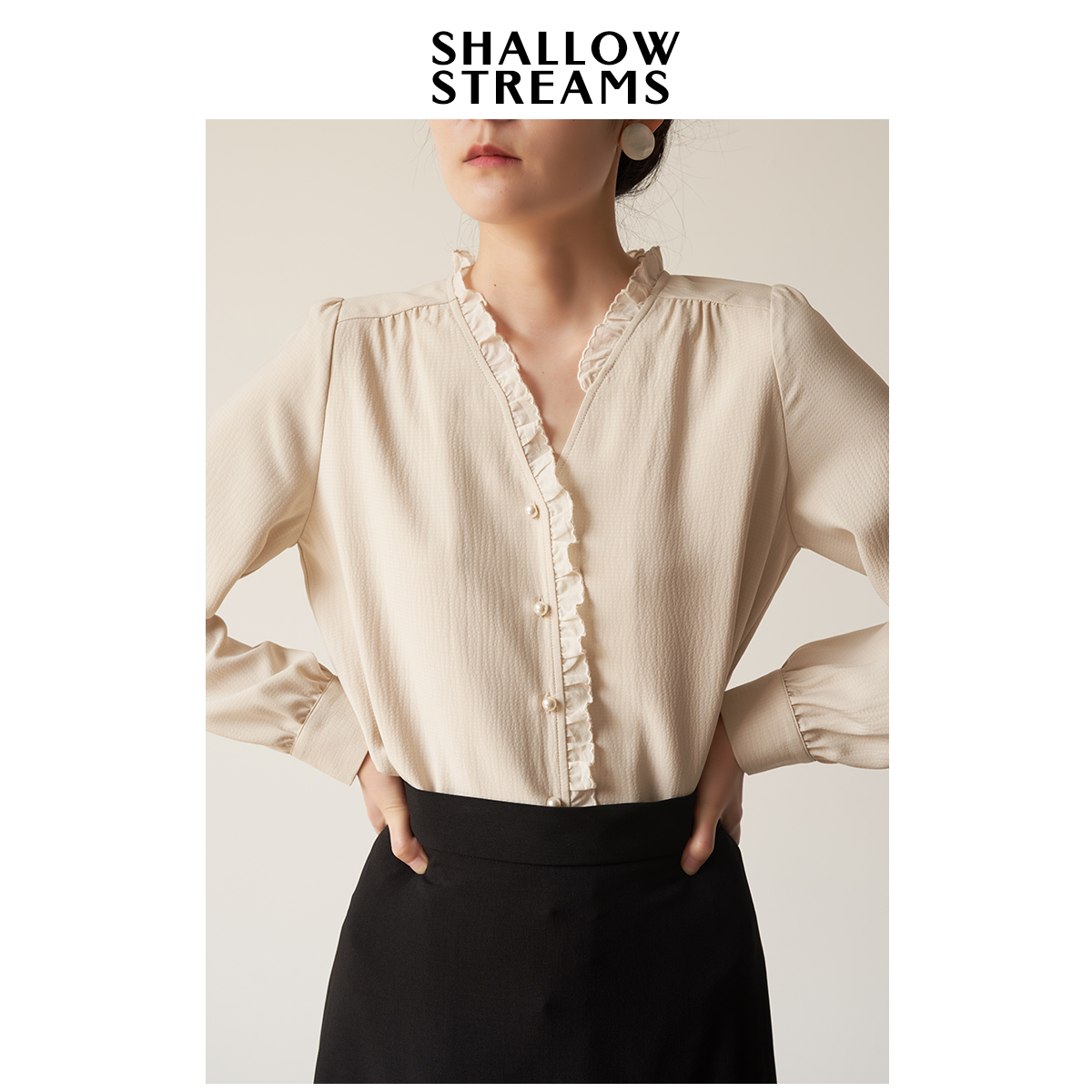 SS STUDIO早秋复古美术馆法式气质花边衬衫女设计感小众上衣_虎窝淘