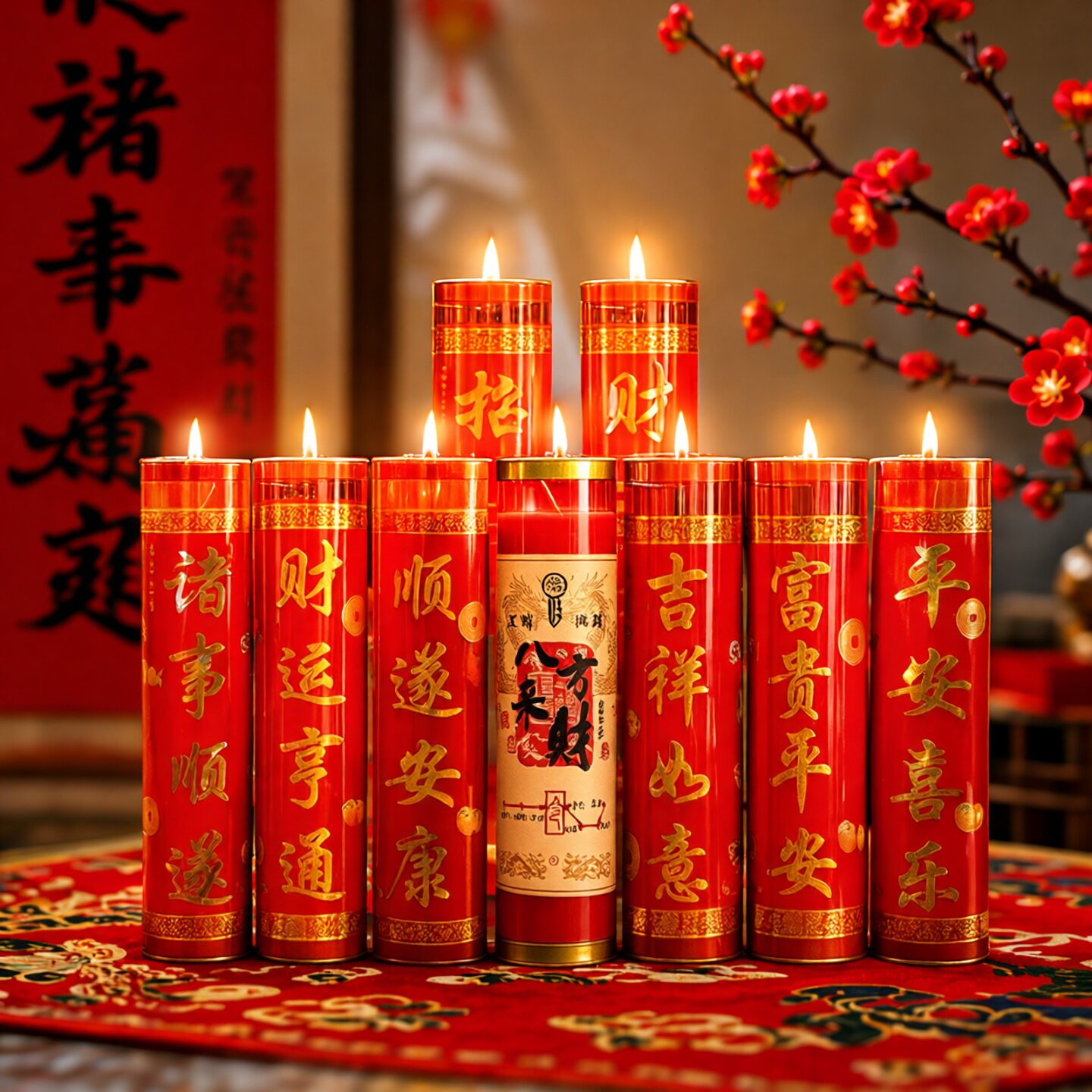 节庆蜡烛喜庆红烛无烟蜡烛招财进宝酥油灯供佛蜡烛家用礼佛供灯