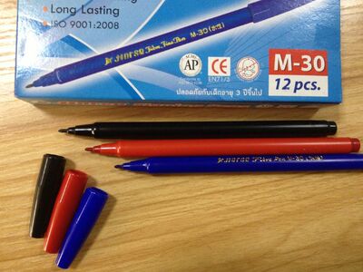 泰国进口 HORSE马牌 M-30 水性单头定位笔 记号笔 点位笔 纤维笔