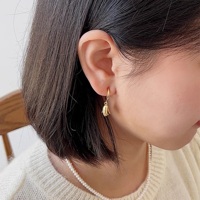 OPs灵动精巧郁金香花朵耳环