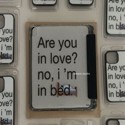 趣味英文苹果ipad保护壳带笔槽