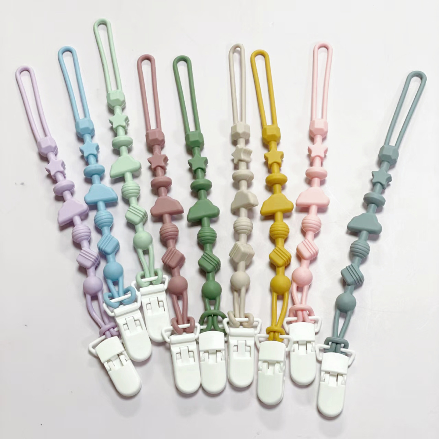 硅胶防掉链牙胶链婴儿磨牙棒玩具防丢绳宝宝安抚安抚奶嘴链可啃咬