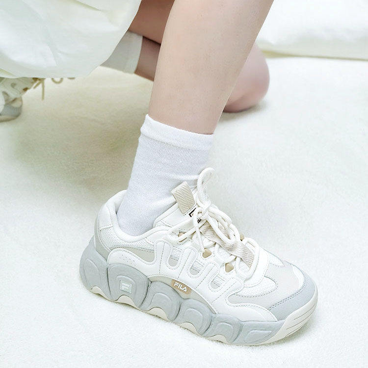 FILA斐乐可颂面包鞋女2025新款运动休闲女鞋厚底增高老爹鞋女