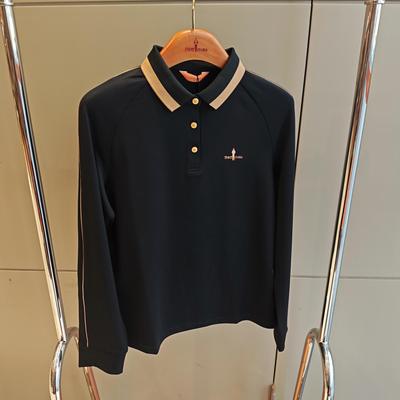 比音勒芬专柜正品女装秋冬装长袖T恤翻领打底衫上衣863231415