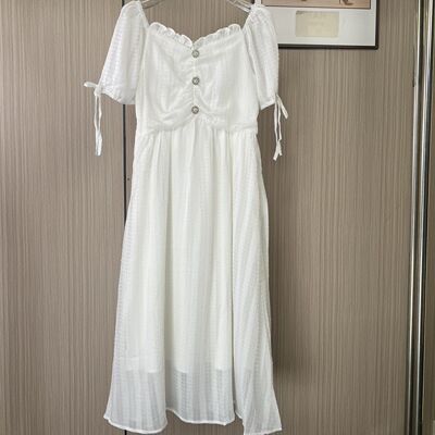 0063撤柜AL时尚女装气息洋气修身显瘦收腰木耳边连衣裙