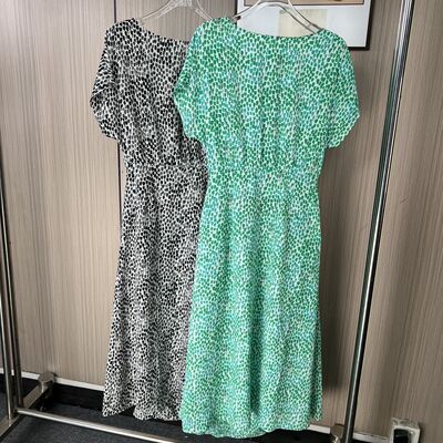 0180撤柜南油货新款碎花清新圆领西米亚连衣裙短袖夏季摇摆
