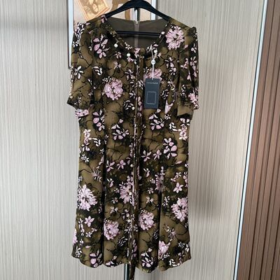 3128品牌撤柜CH夏季新款新中式复古碎花短袖连衣裙女设计时尚款