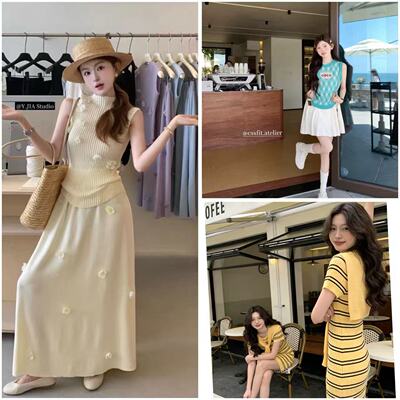 【C401-C600】XX春夏百搭连衣裙针织设计师款高定女装时尚