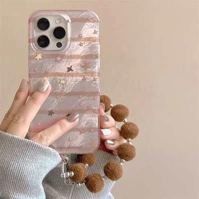 简约韩系星星带挂绳防摔手机壳