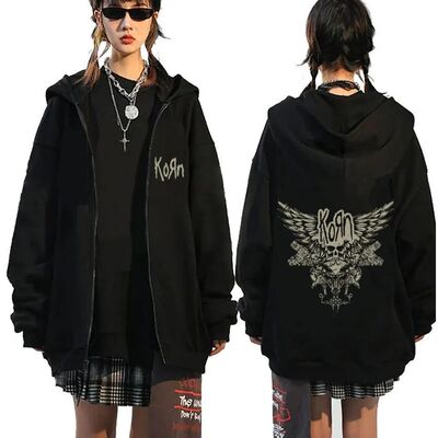 Korn Skeleton Wings Girls Juniors Black Metal Gothic Rock Ba