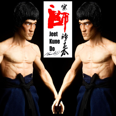 布衣 李小龙 Bruce Lee 纪念版宗师归来双头雕真衣服雕像手办摆件