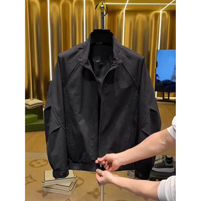 春季新款男士轻奢时尚立领工装夹克黑武士潮流休闲百搭高级感外套