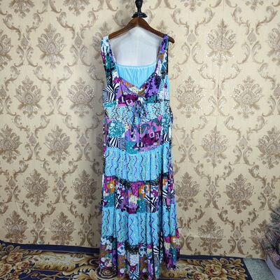 瑕疵样衣处理绣珠重工钉珠连衣裙大摆短袖松紧长裙上衣修身泰国女