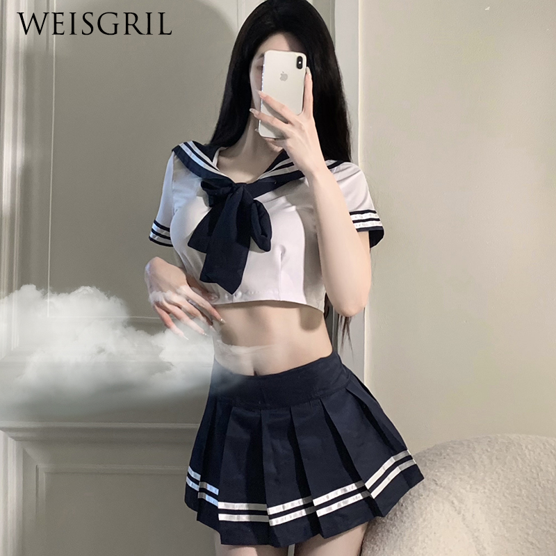 性感日本学院风纯欲制服套装cosplay夜场教师装校园可爱JK水手服_虎窝淘