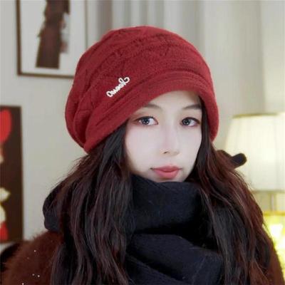 冬逛街休闲保暖百搭针织堆堆帽女